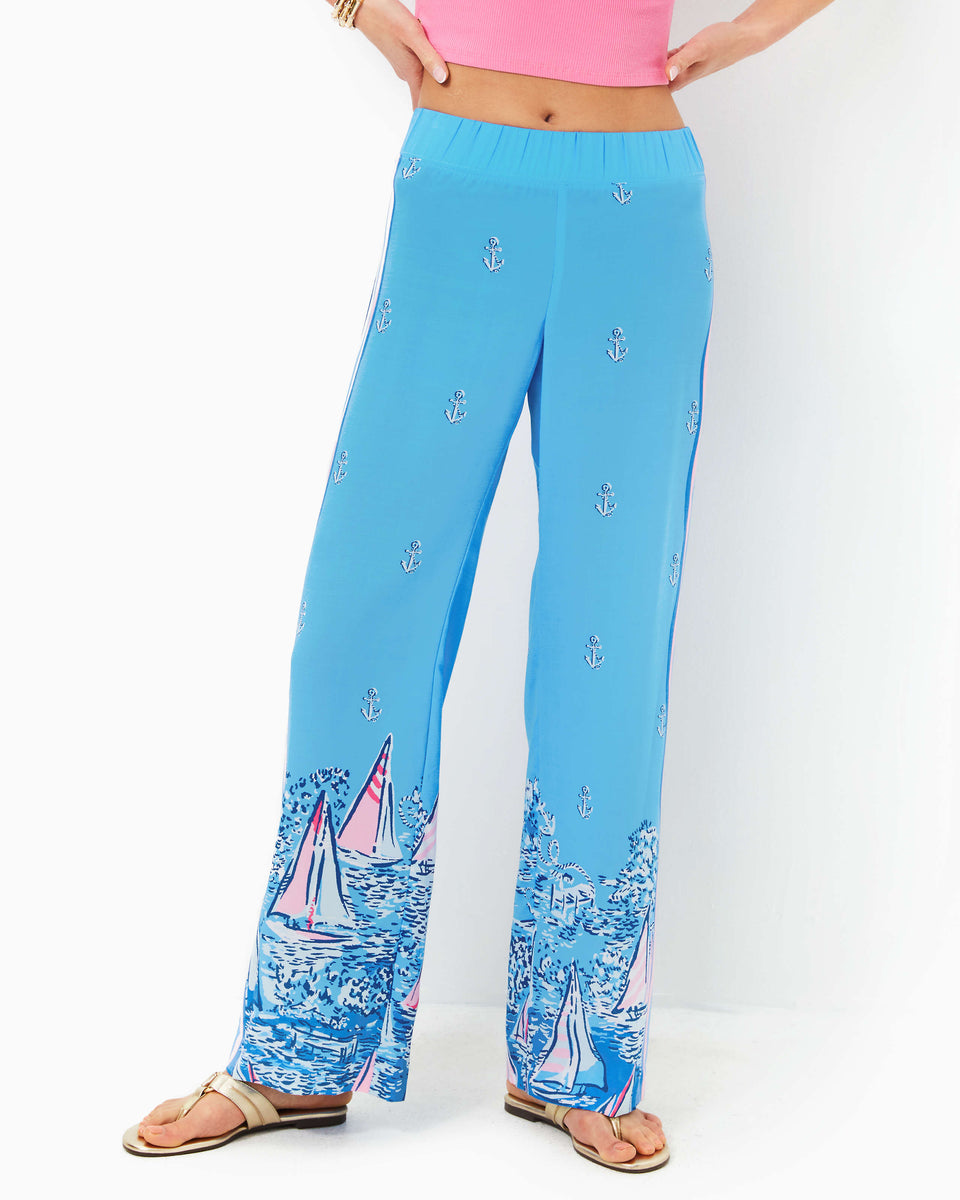 32 Bal Harbour Palazzo Pant Lunar Blue A Lil Nauti Engineered Pant