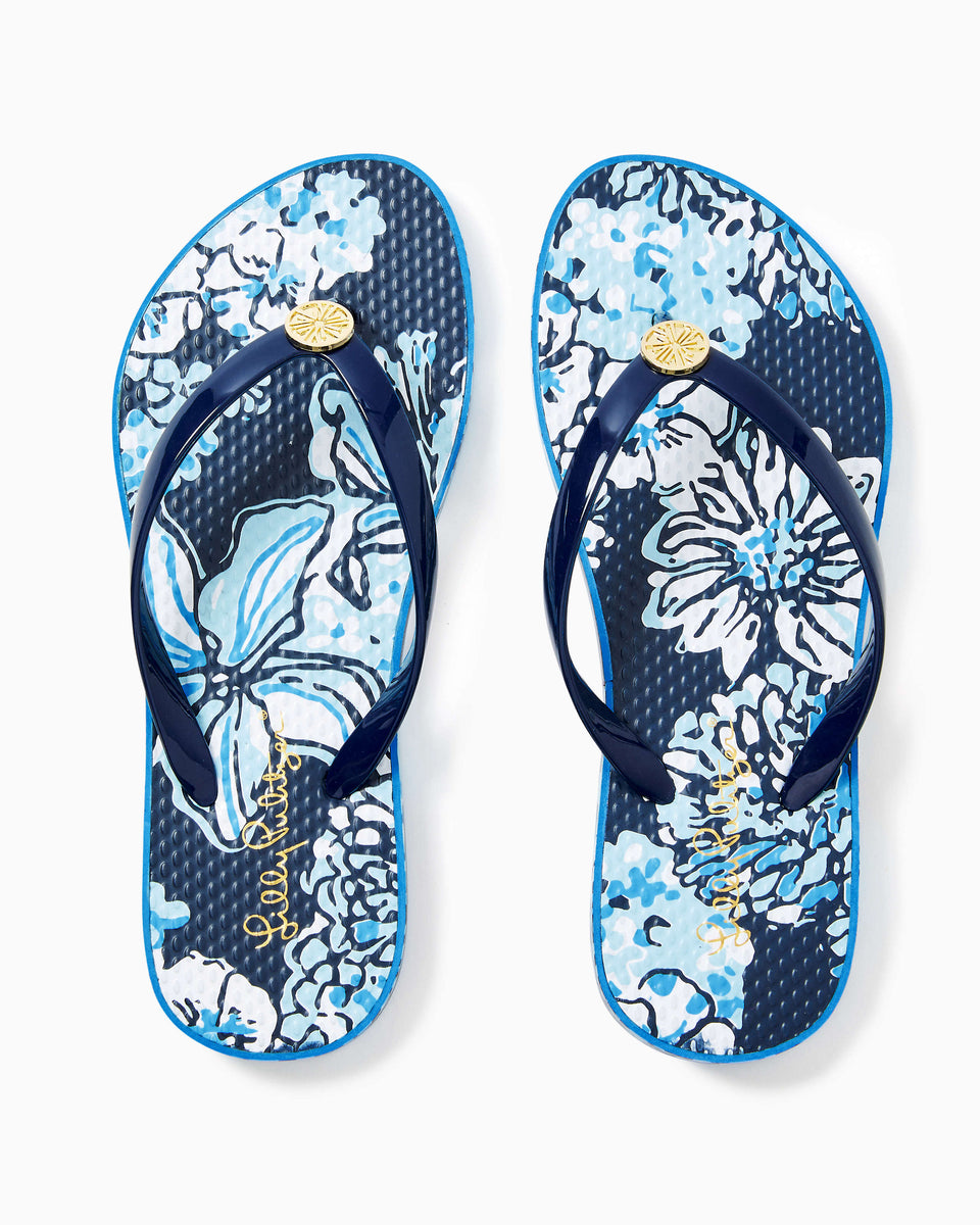 Pool Flip Flop - Low Tide Navy Bouquet All Day Shoe – The Islands - A ...