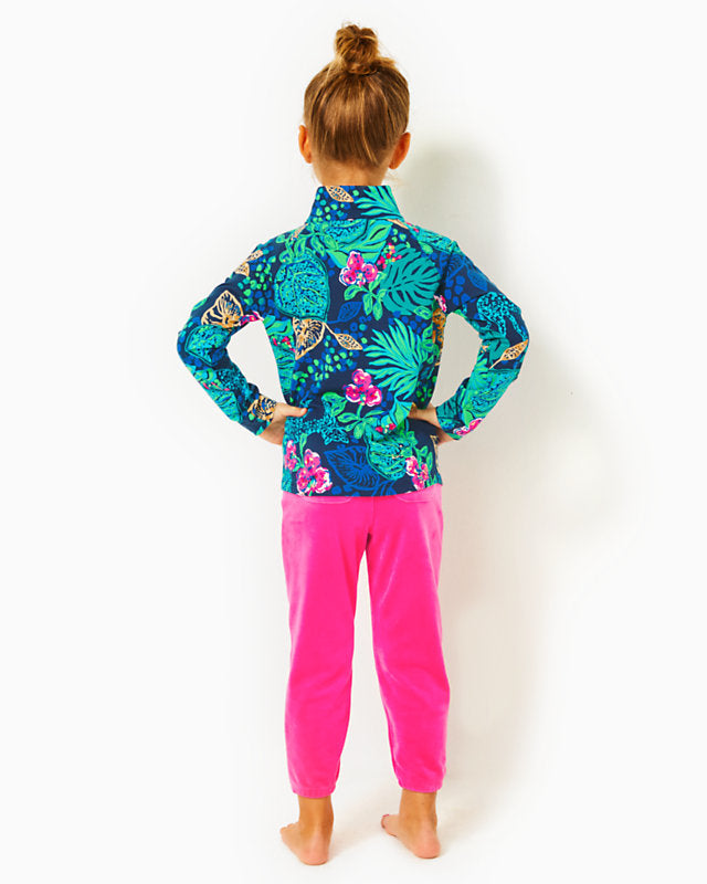Girls Mini Mallie Velour Pant - Pink Palms – The Islands - A Lilly ...