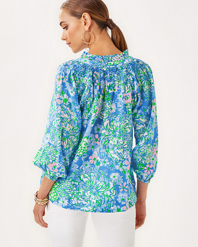 Lourdes Top - Sunwashed Blue Plumes In Bloom – The Islands - A Lilly ...