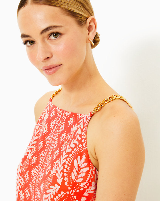 Joannah Silk Top - Flamingo Feather Harbour View Engineered Woven Top ...