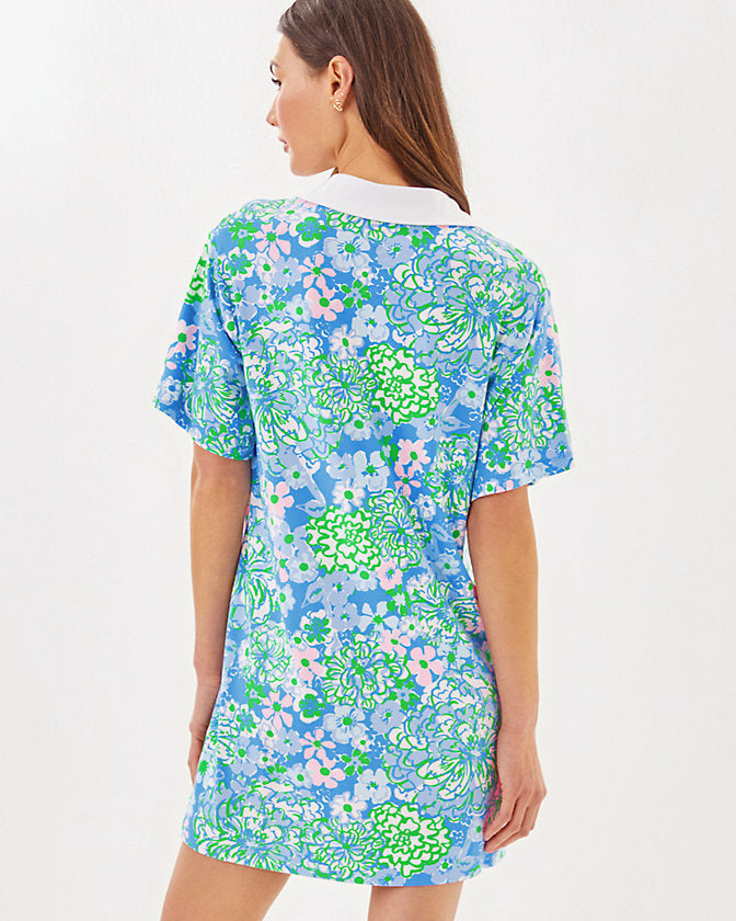 UPF 50+ Alden Dress - Sunwashed Blue Plumes In Bloom – The Islands - A ...