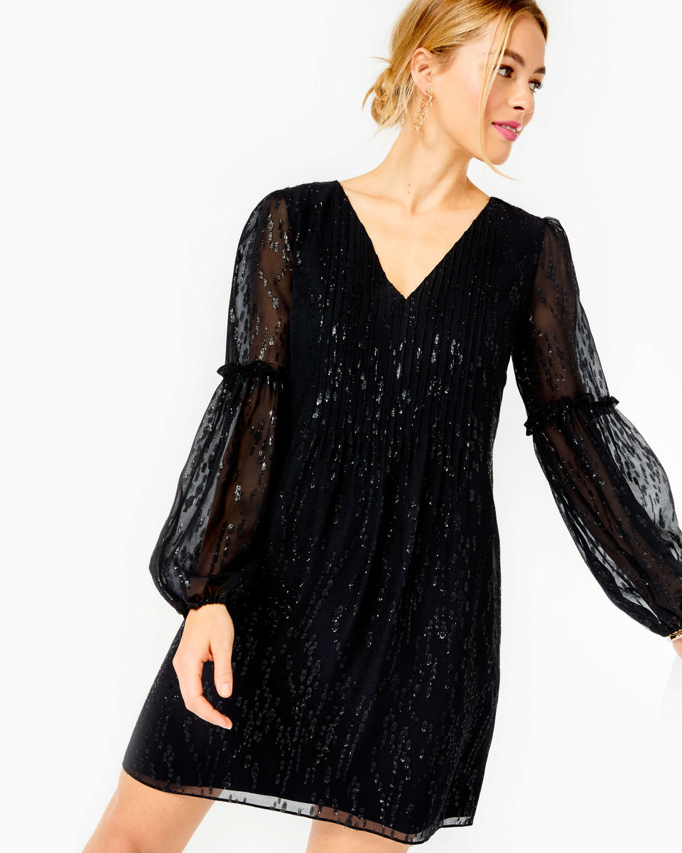 Cleme Silk Dress - Onyx Fish Clip Chiffon – The Islands - A Lilly ...
